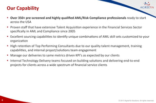AML, Compliance, BSA Staffing Solutions | PDF