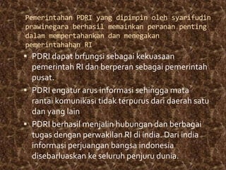 Agresi militer belanda ii dan pembentukan pdri | PPTX