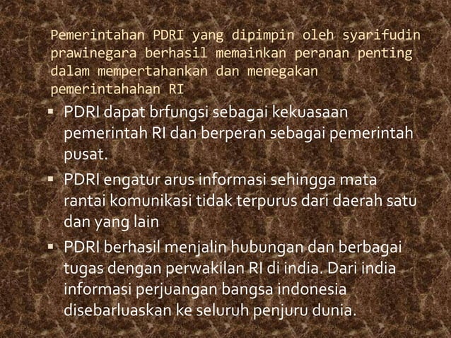 Agresi militer belanda ii dan pembentukan pdri | PPT
