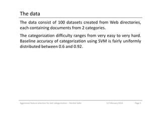 Agressive feature selection for text categorization | PPT