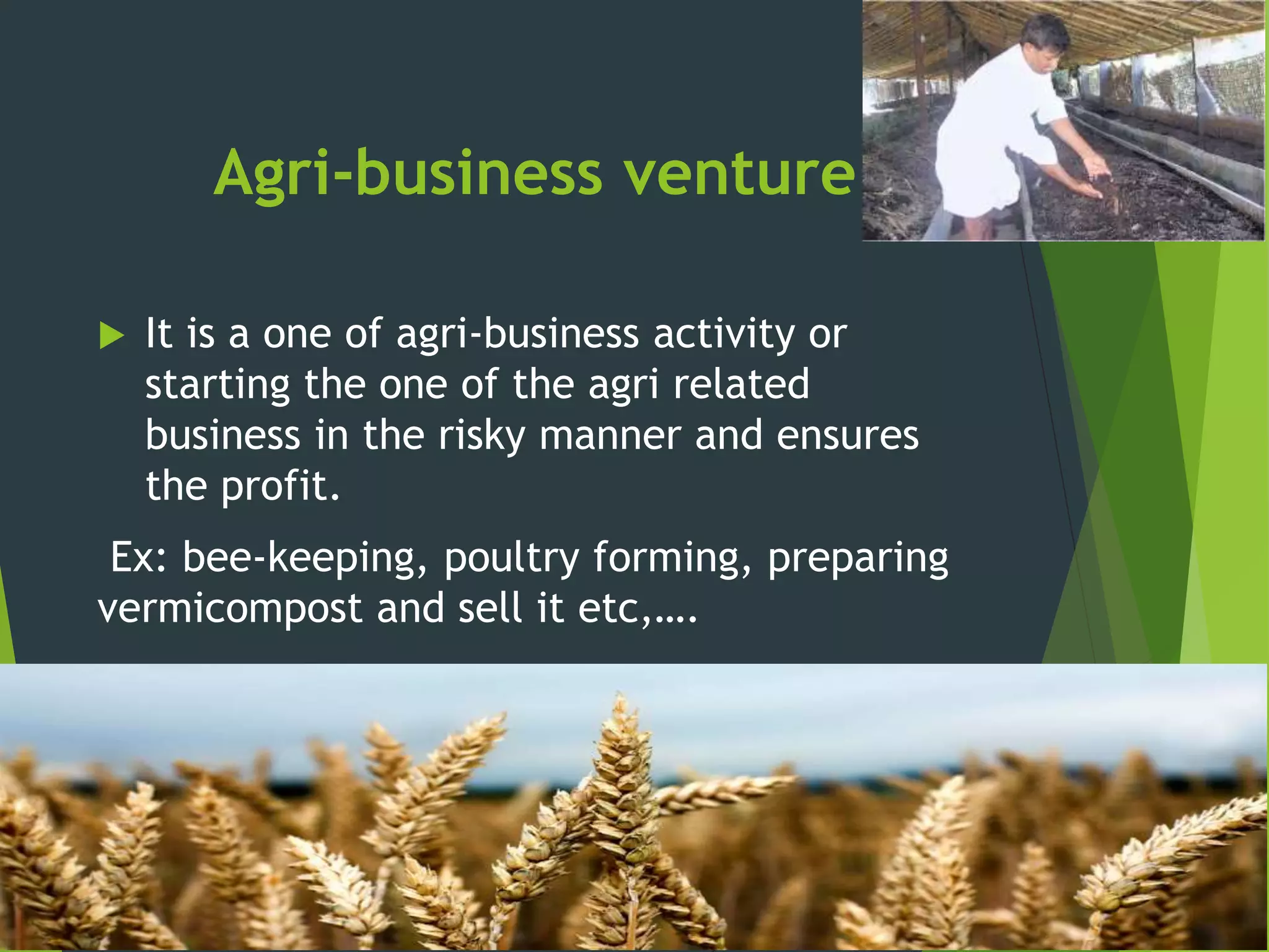 Agri Business Venture & Business plan | PPTX