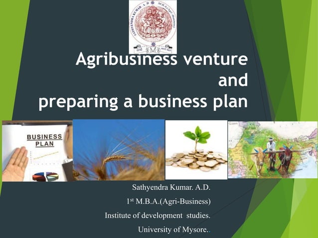 Agri Business Venture & Business plan | PPTX | Agriculture | Industries