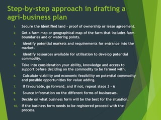 Agri Business Venture & Business plan | PPTX