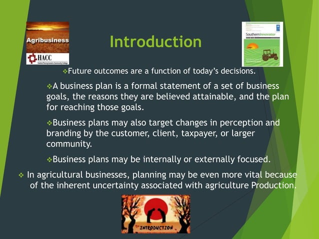 Agri Business Venture & Business plan | PPTX | Agriculture | Industries