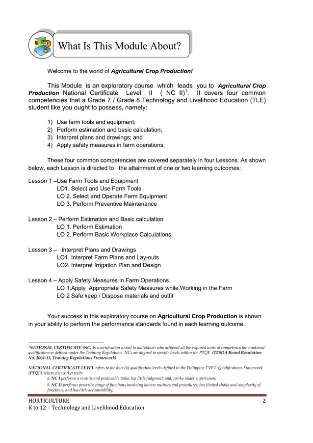 Agri crops learners module | PDF