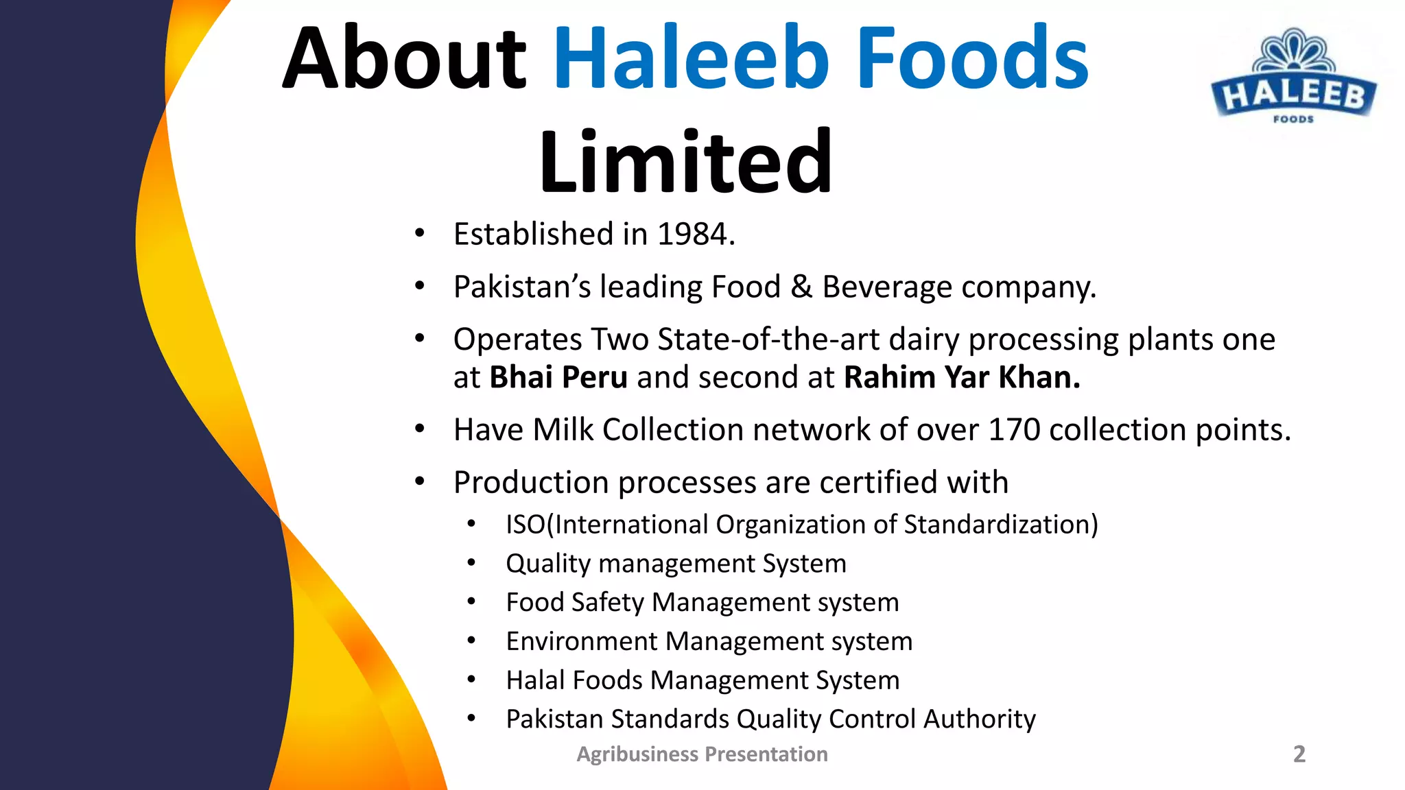 Presentation on Haleeb Foods | PPTX