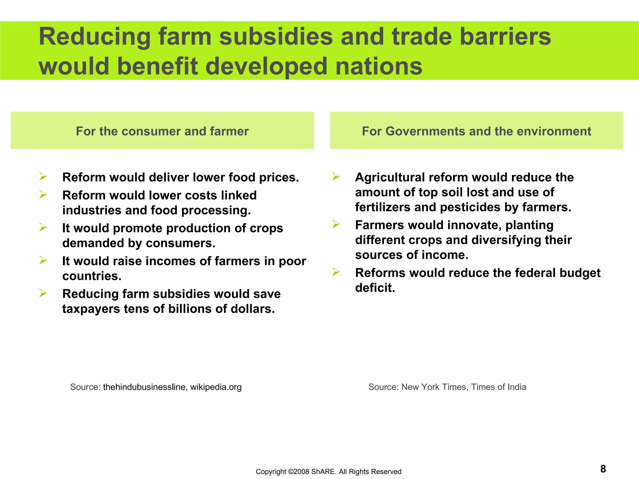 Agricultural Subsidies By Developed Countries: Its Pros and Cons | PPT | Agriculture | Industries