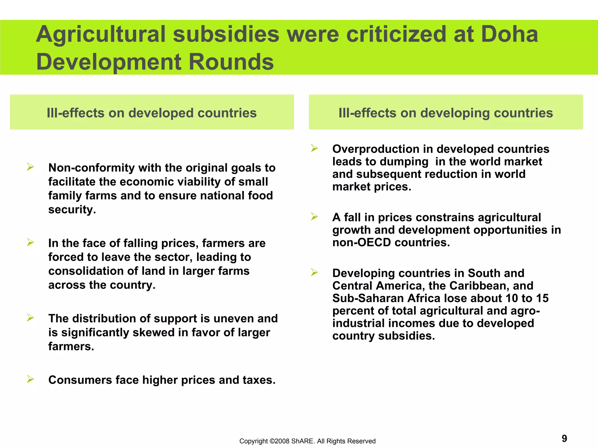 Agricultural Subsidies By Developed Countries: Its Pros and Cons | PPT | Agriculture | Industries