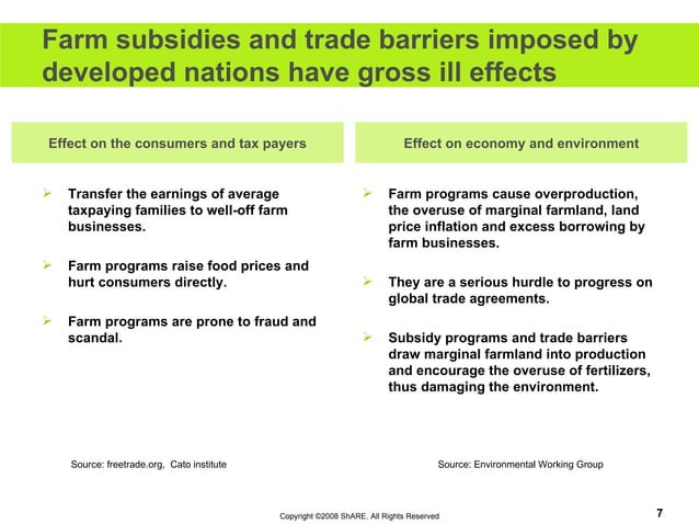 Agricultural Subsidies By Developed Countries: Its Pros and Cons | PPT | Agriculture | Industries