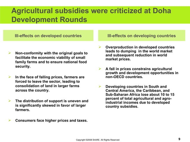 Agricultural Subsidies By Developed Countries: Its Pros and Cons | PPT | Agriculture | Industries