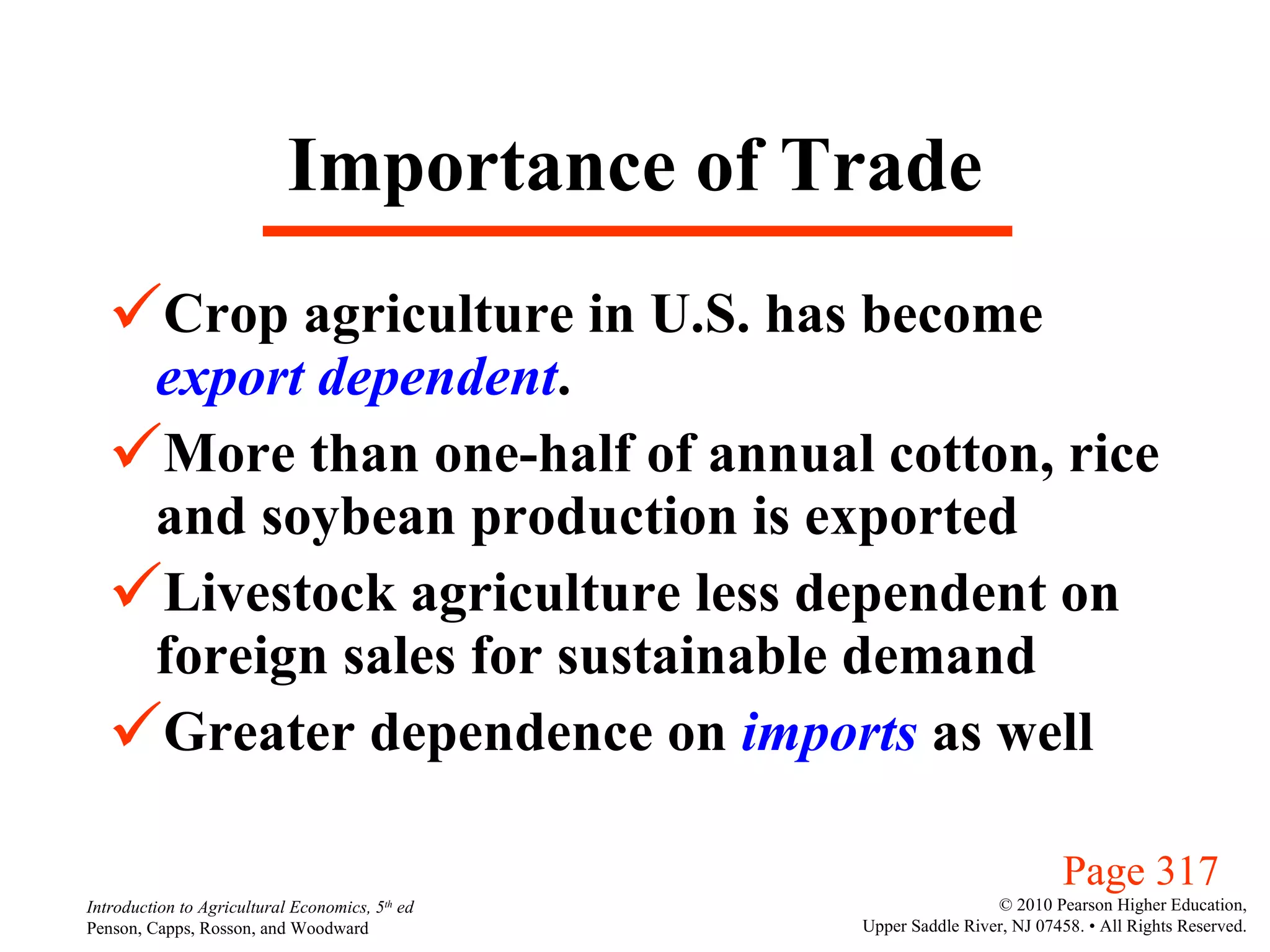 Agri 2312 chapter 16 agriculture and international trade | PPT