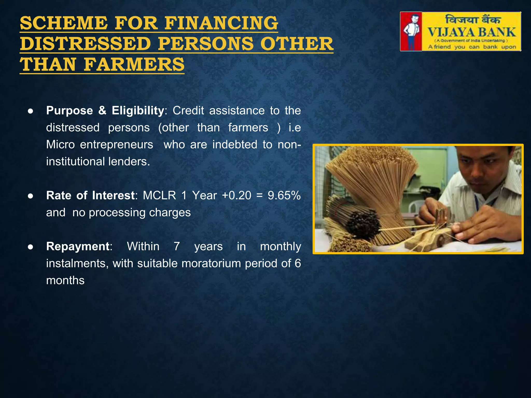 Agri banking schemes from vijaya bank | PPTX