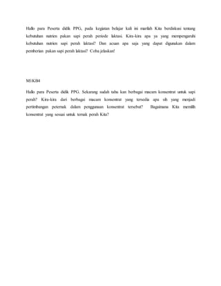 Contoh Forum Diskusi Agribisnis ternak Modul 2 | DOCX