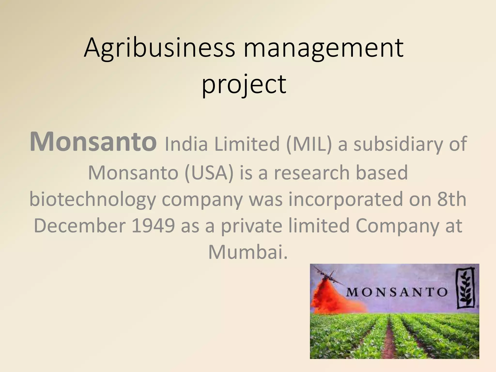 Agribusiness monsanto | PPTX