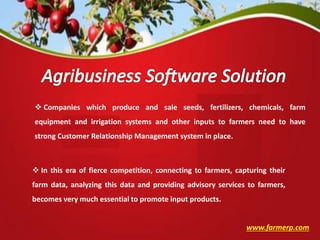 Agribusiness software solution | PPT