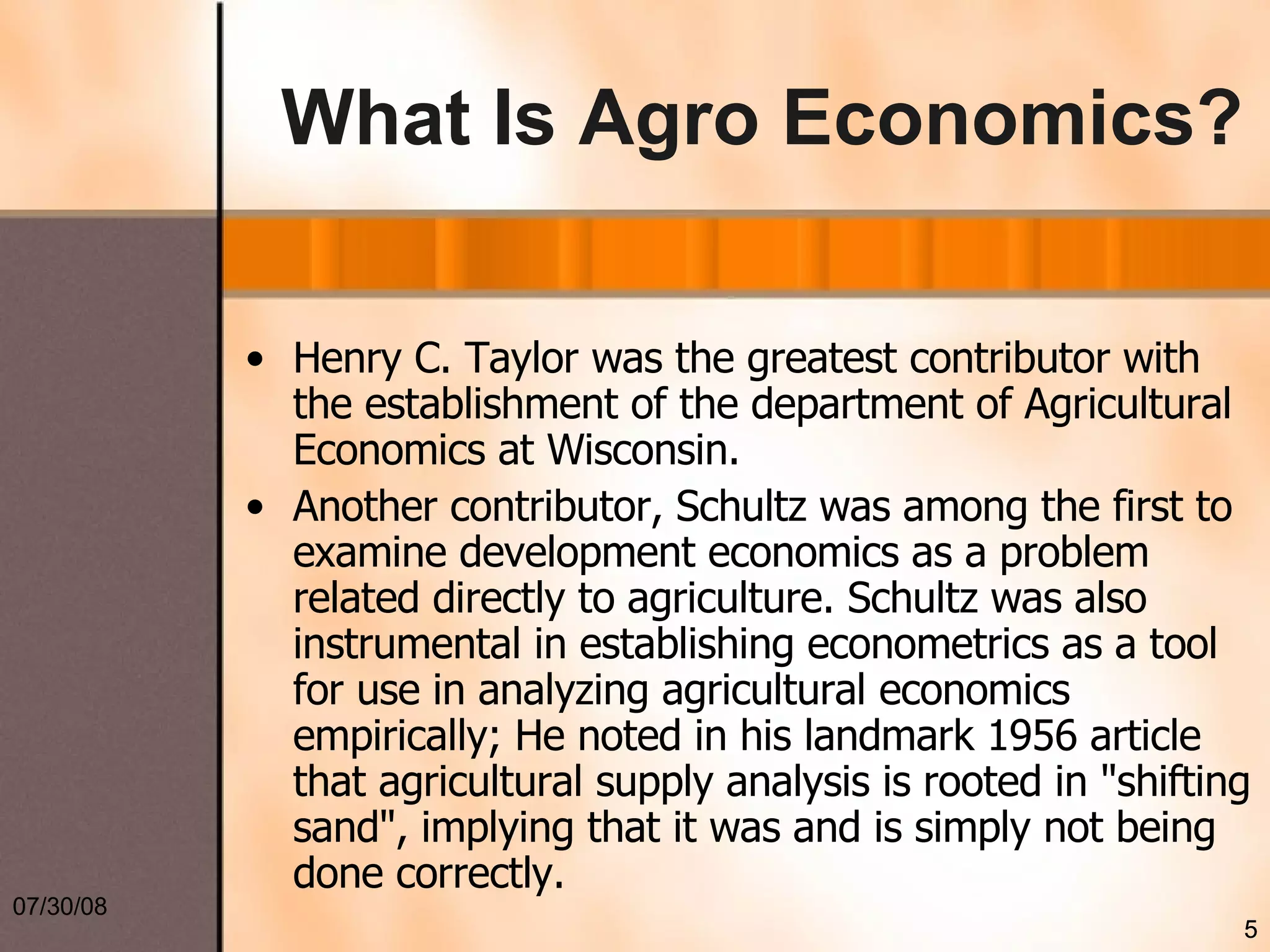 Agricultural Economics | PPT
