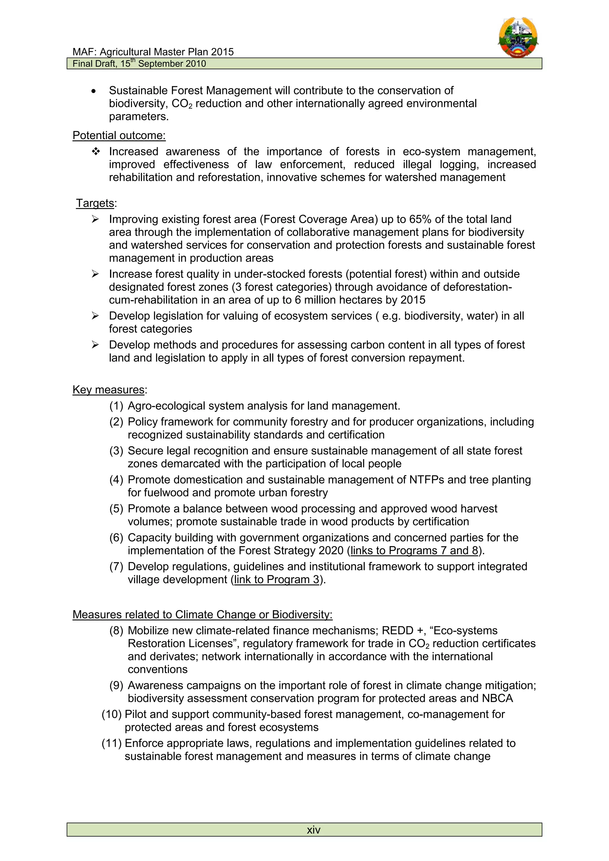 Agricultural master-plan-2011-2015 | PDF