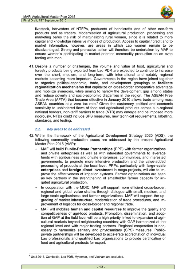 Agricultural master-plan-2011-2015 | PDF