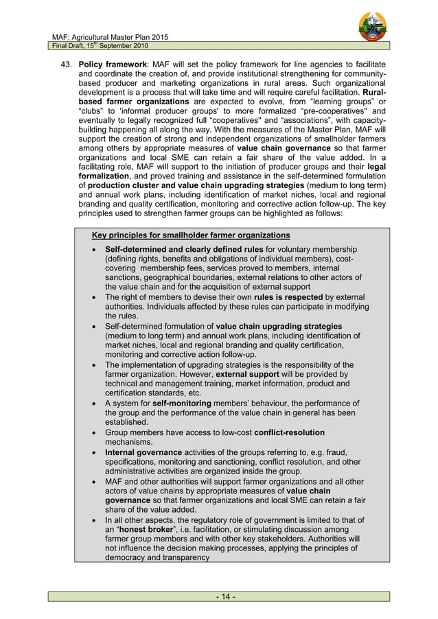 Agricultural master-plan-2011-2015 | PDF