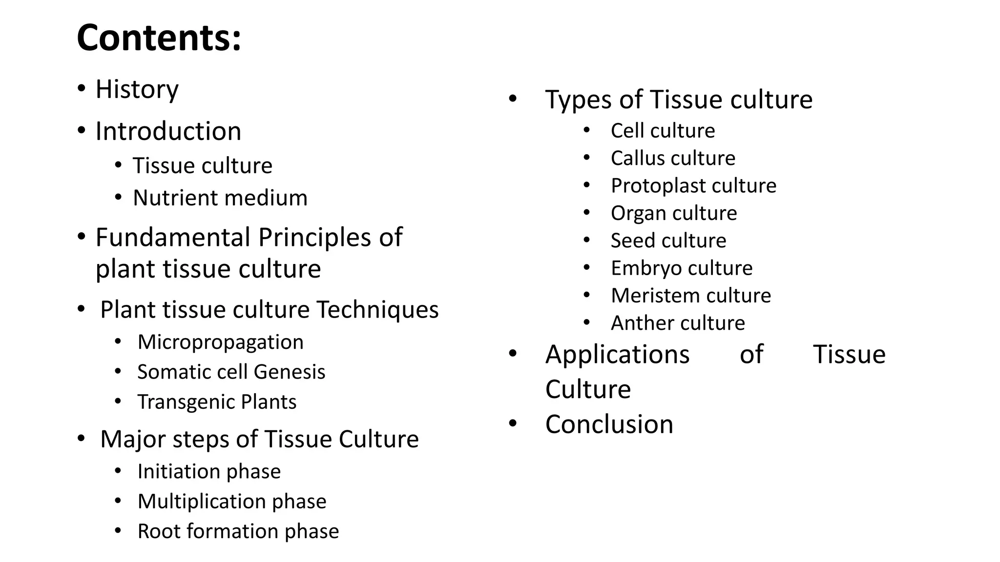 plant tissue culture and its applications. Agricultural biotech. | PPTX