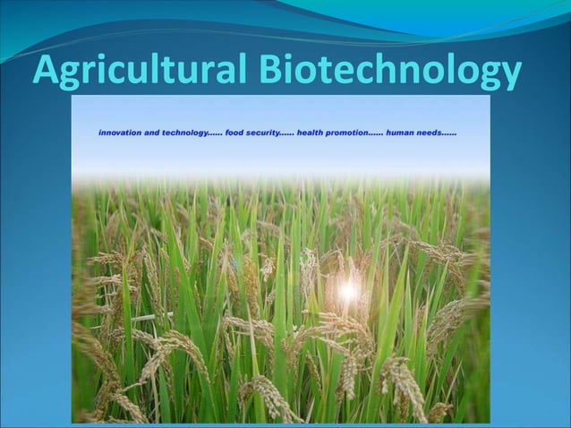 Agricultural Biotechnology.pptx | Agriculture | Industries