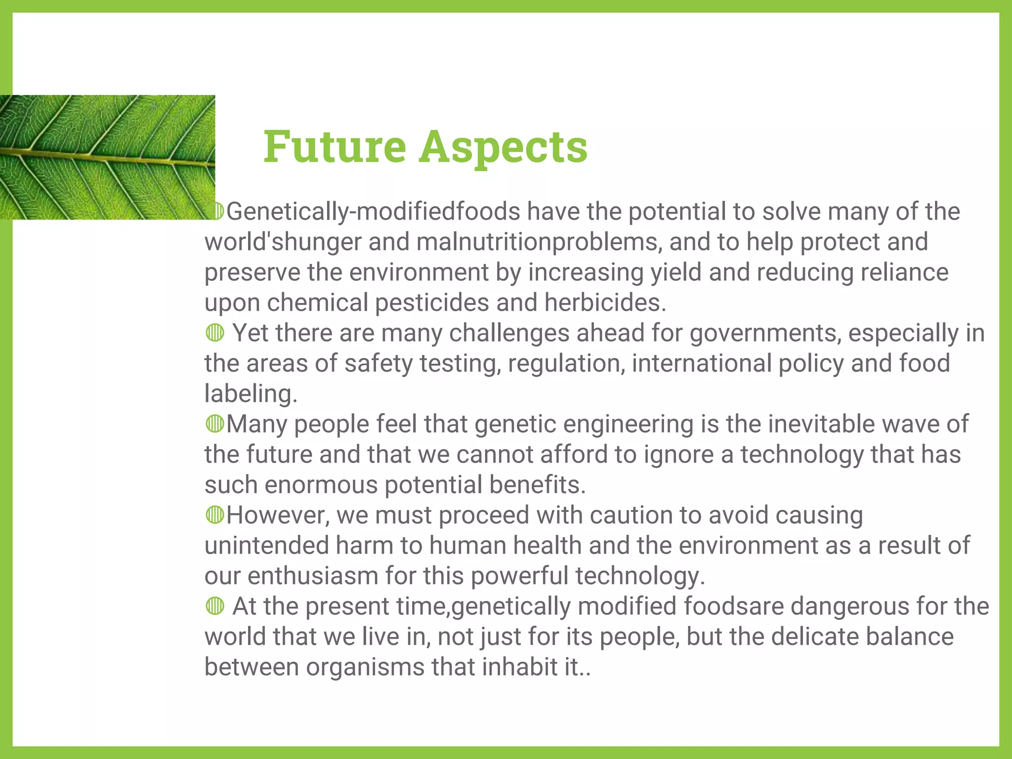 Agricultural biotechnology, overview | PPTX