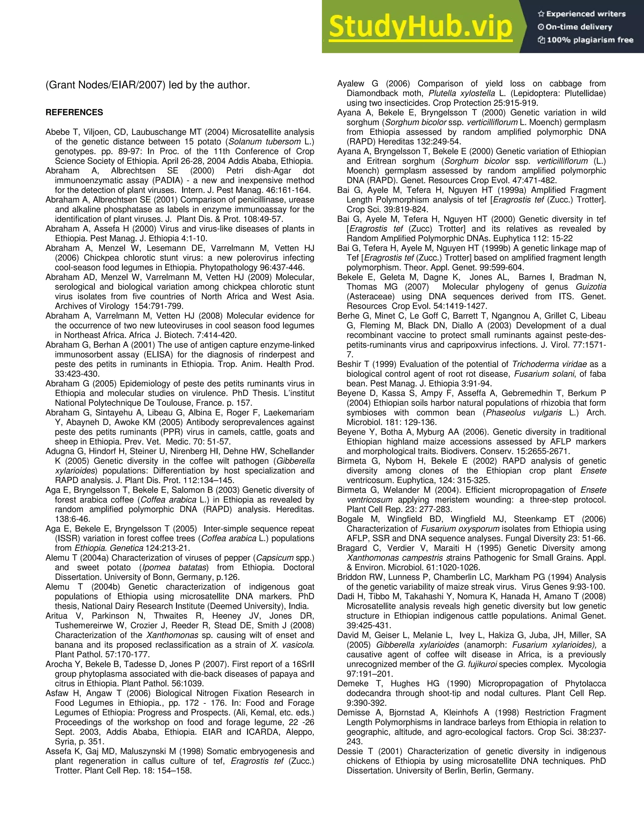 Agricultural Biotechnology Research And Development In Ethiopia | PDF