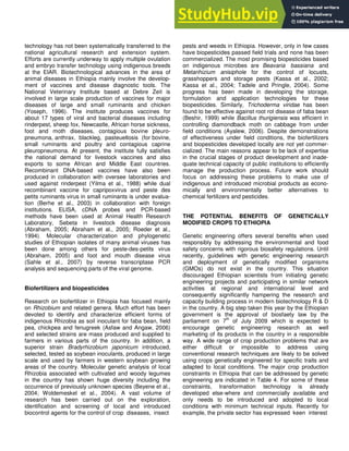 Agricultural Biotechnology Research And Development In Ethiopia | PDF