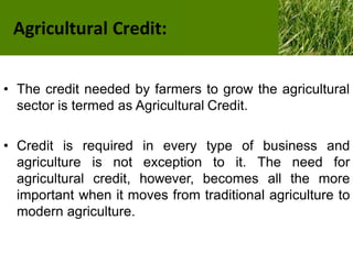 Agriculturalcredit | PPTX | Agriculture | Industries