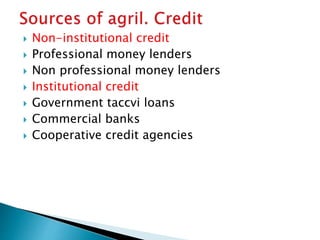 Agricultural credit | PPTX