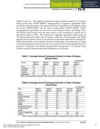 Agricultural Development In India Since Independence | PDF