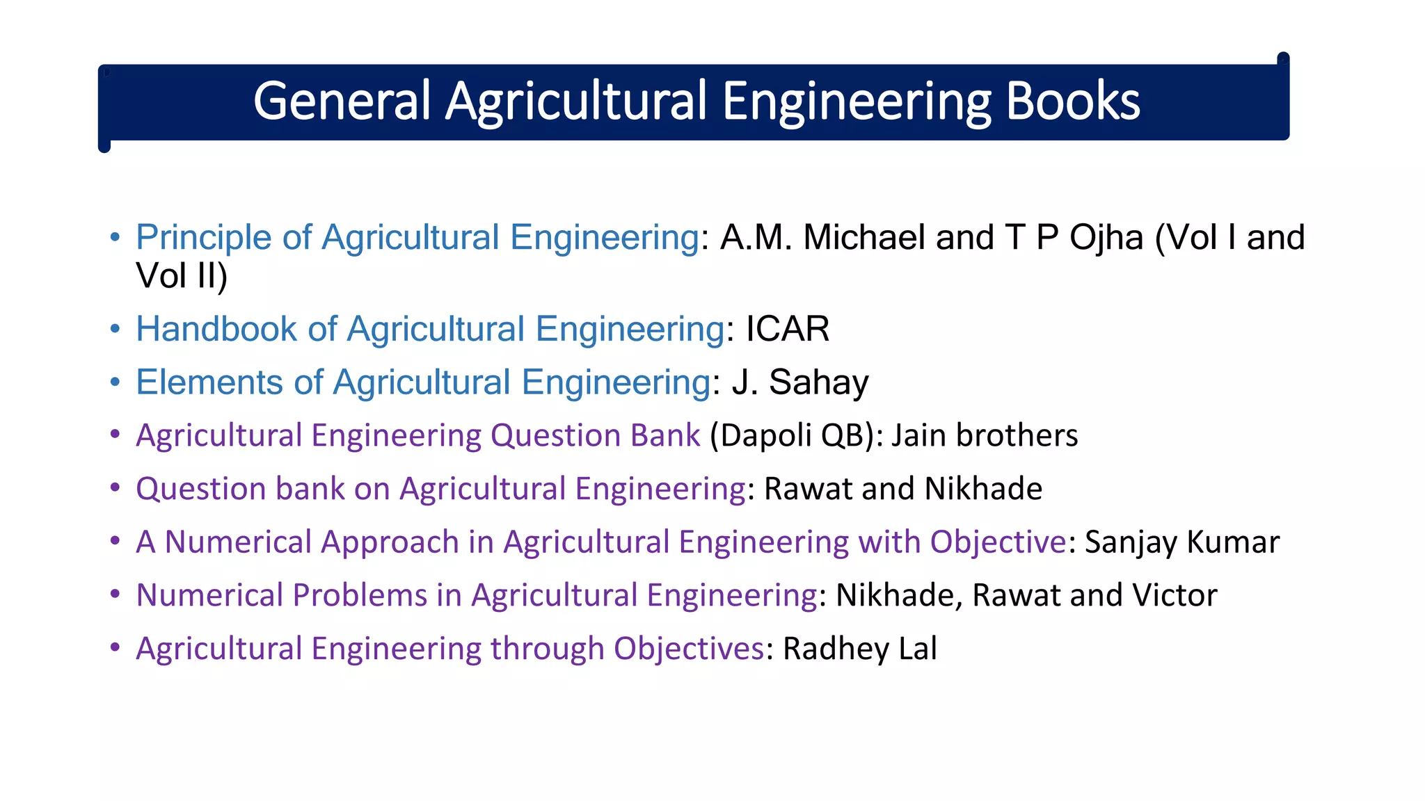Agricultural engineering as career option | PPTX