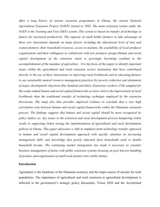 Agricultural extension paper | PDF