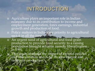 Agricultural growth of india | PPT