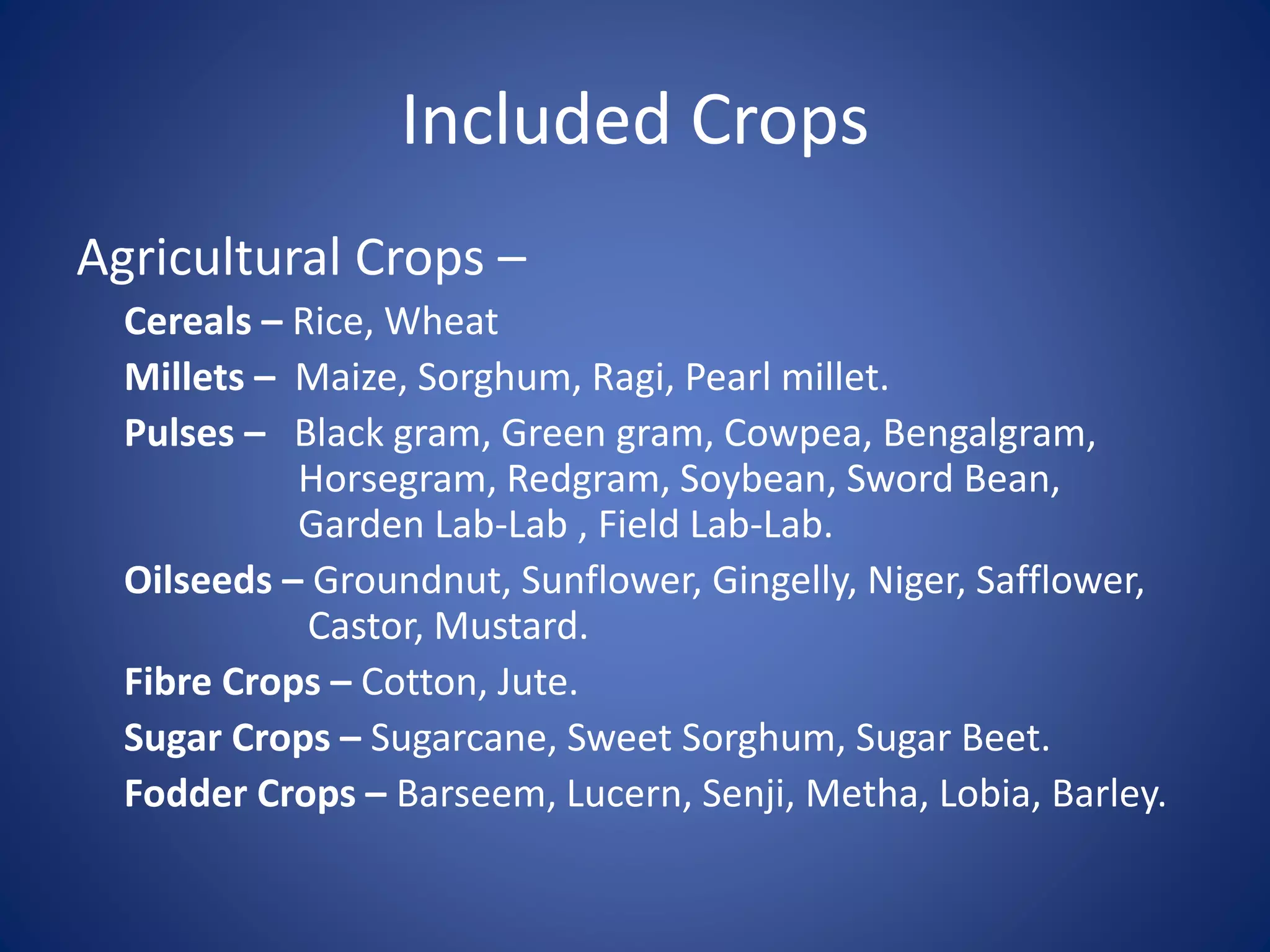 Agricultural & horticultural crops | PPT