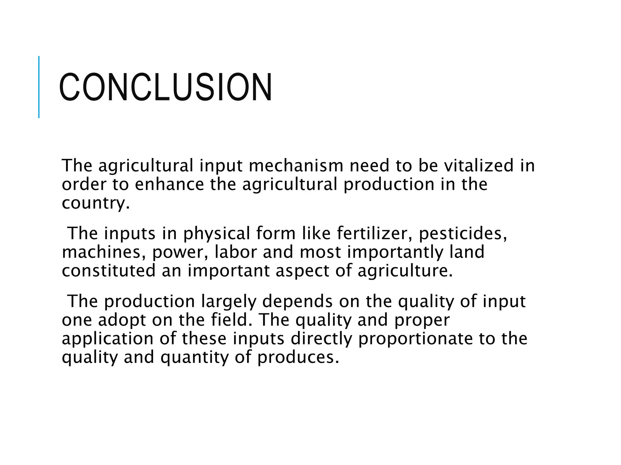 Agricultural inputs, plant protection, electricity and diesel | PPTX