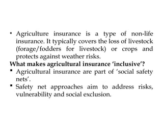 Agricultural insurance importance for crop production | PPTX