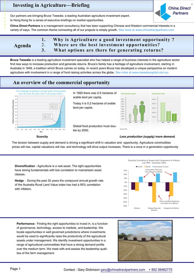 Agricultural investment briefing | PDF
