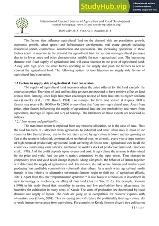 AGRICULTURAL LAND CONVERSION AND FOOD SECURITY A THEMATIC ANALYSIS | PDF