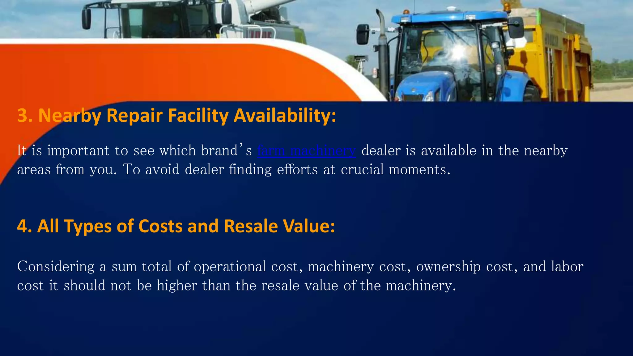 Agricultural Machinery - Selection Guide and Factors Affecting | PPTX
