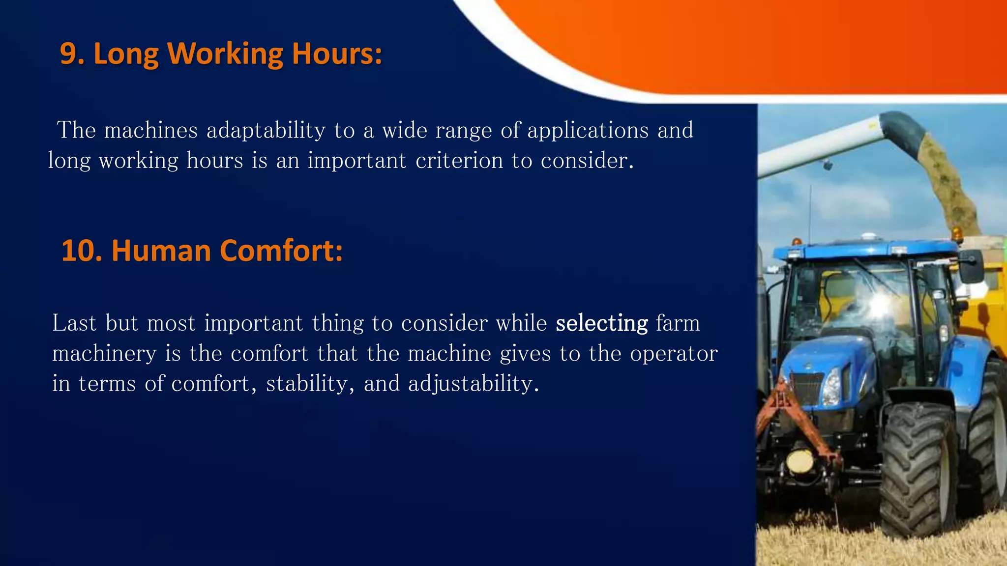 Agricultural Machinery - Selection Guide and Factors Affecting | PPTX