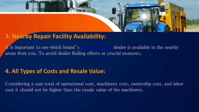 Agricultural Machinery - Selection Guide and Factors Affecting | PPTX ...