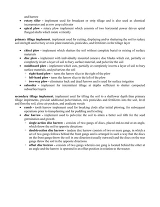 Agricultural machineries overview | DOC