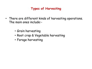 Agricultural machinery capter 5 harvesting machines | PDF