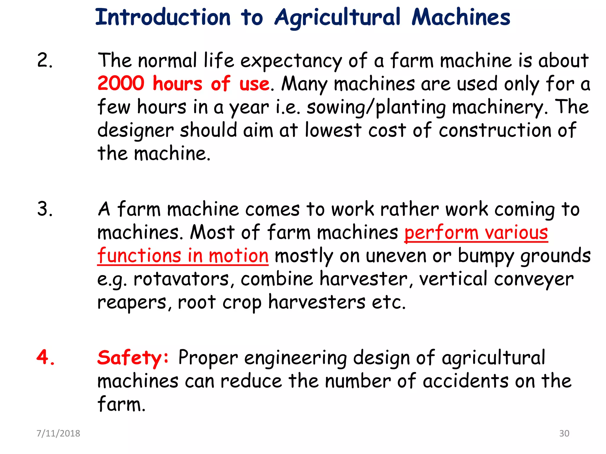 Agricultural machinery chapter 1 | PDF