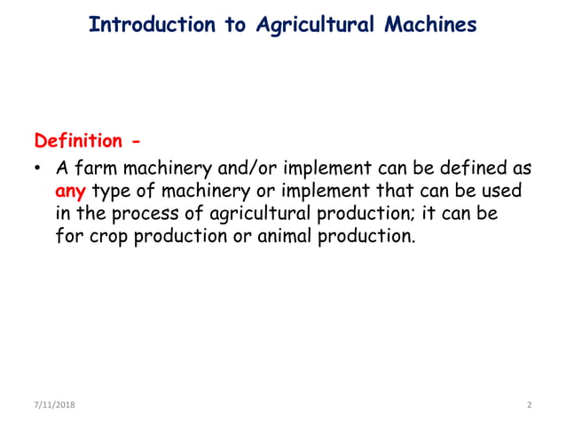 Agricultural machinery chapter 1 | PDF | Agriculture | Industries