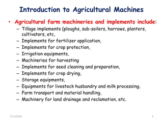 Agricultural machinery chapter 1 | PDF