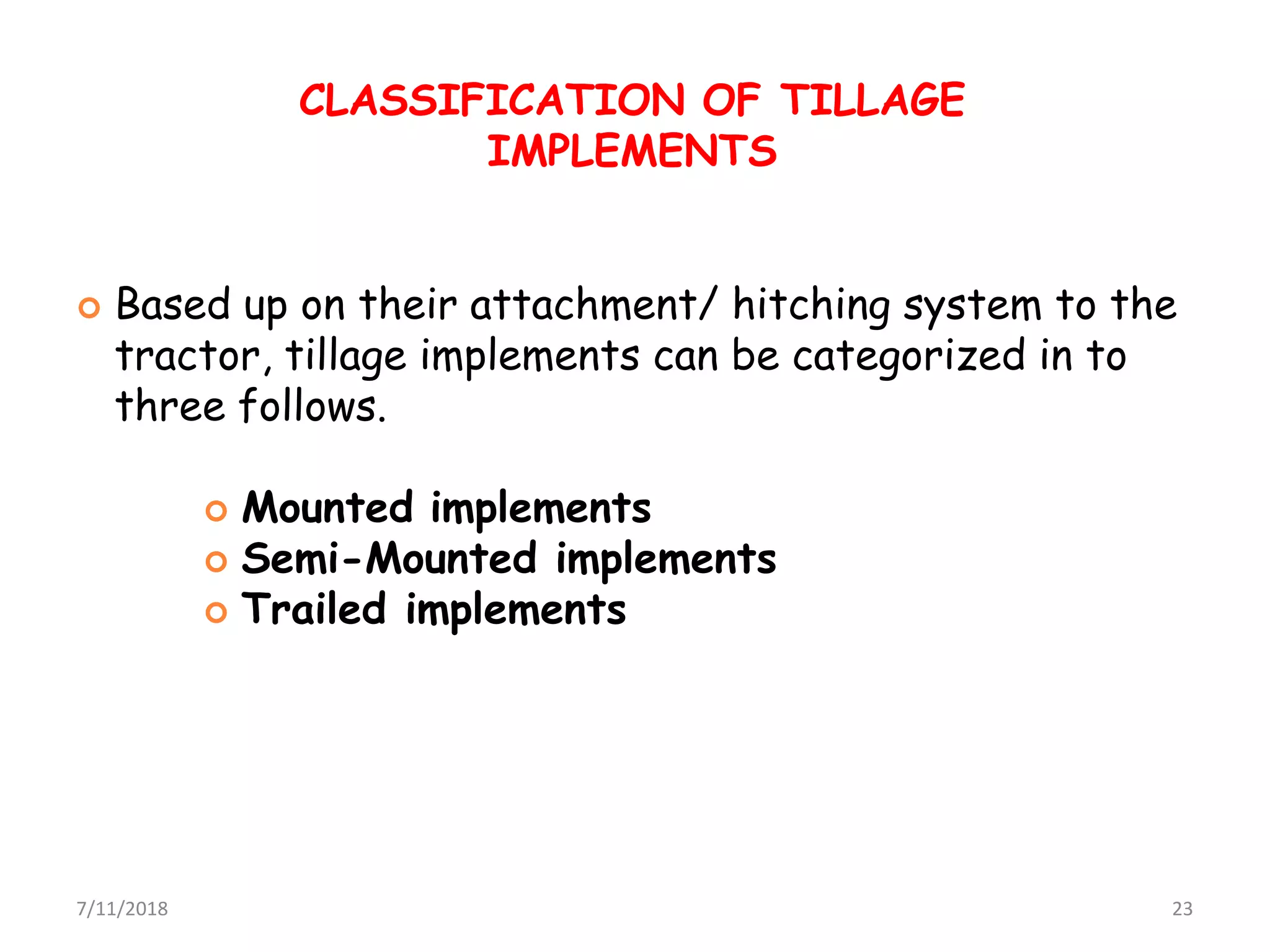 Agricultural machinery chapter 2 tillage implement | PDF