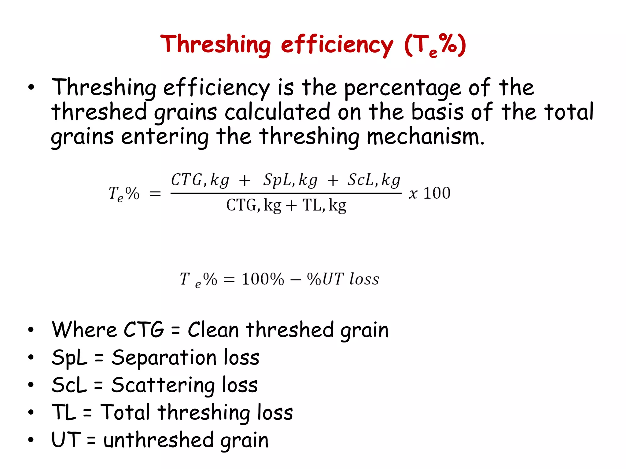 Agricultural machinery chapter 4 threhing | PDF