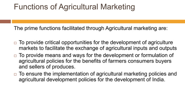 Agricultural marketing | PPTX